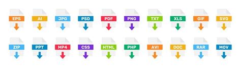 Premium Vector Vector File Formats Icons Collection Set Of File Format Of Document Icons Ai