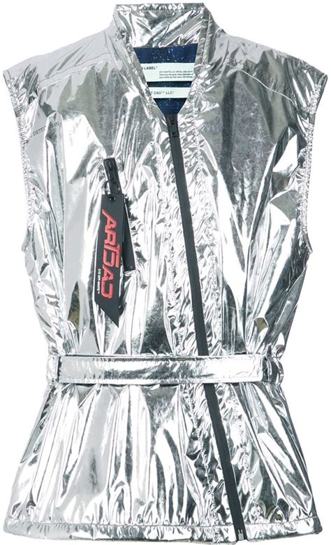 Off-White Metallic Gilet - ShopStyle Jackets