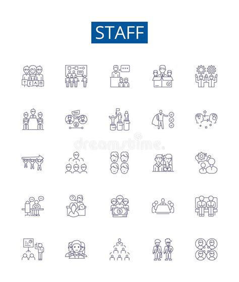 Staff Line Icons Signs Set Design Collection Of Employees Crew Personnel Workers Team