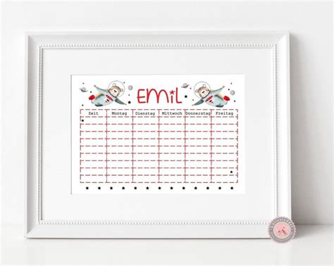 Sugar Sweet Timetable Astronaut Bear Personalized With Your Etsy