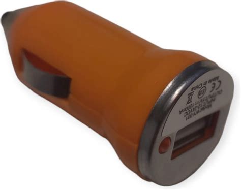 USB CarCharger Oplaadstekker Oranje USB Autolader Oplader Auto