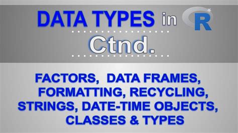 R Bootcamp Data Types In R Programming Factors Strings Data Frames Dates R Statistics Part