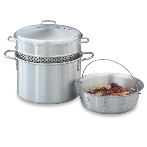 Vollrath 68126 Wear Ever Alum 8 Quart Pasta Cooker Vegetable Steamer