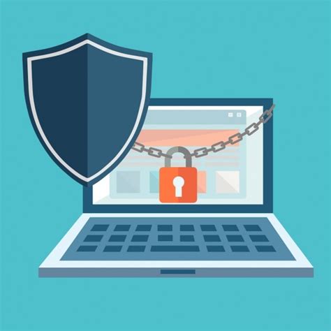 Secure Laptop Background Design Free Vector