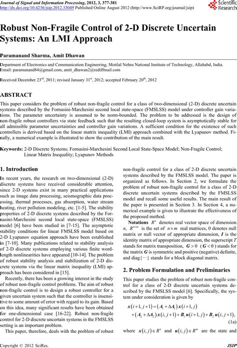 Robust Non Fragile Control Of 2 D Discrete Uncertain Systems An Lmi Approach