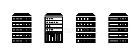 Set Of Computer Server Vector Icons Data Datacenter Or Database Icon