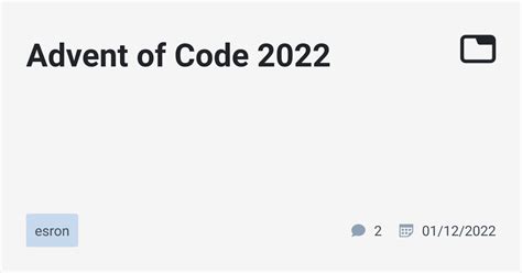 advent of code 2022 · esron · tabnews
