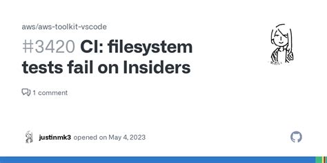 Ci Filesystem Tests Fail On Insiders · Issue 3420 · Awsaws Toolkit