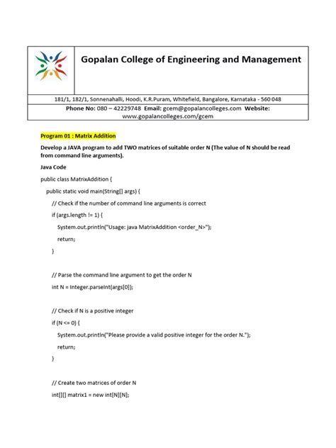 Java Lab Manual 3 Rd Sem Vtu Pdf Method Computer Programming Class Computer Programming