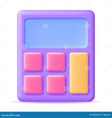 3d Modern Calculator Isolated Stock Vector Illustration Of Office