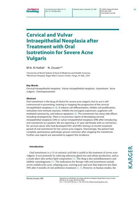 Cervical And Vulvar Intraepithelial Neoplasia After Treatment With