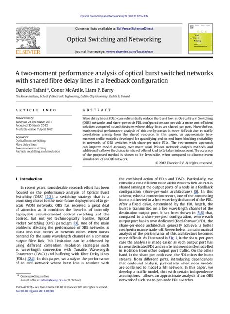 Pdf A Two Moment Performance Analysis Of Optical Burst Switched Networks With Shared Fibre