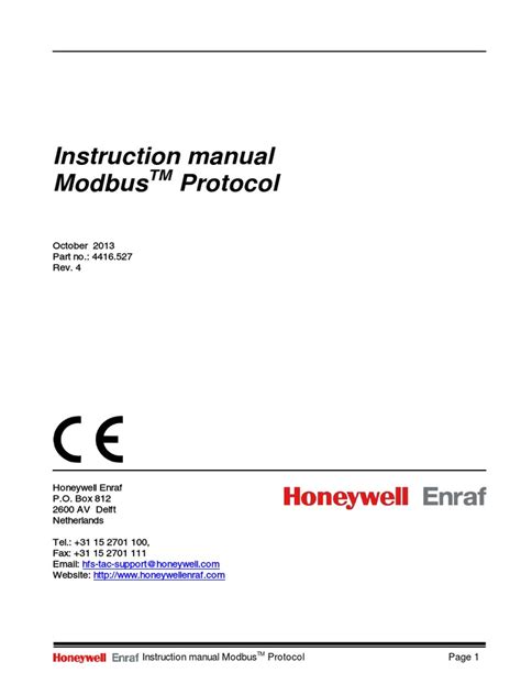 instruction manual modbus protocol october 2013 part no 4416 527 rev