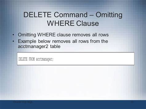 Oracle 11g SQL Chapter 5 Data Manipulation And Transaction Control