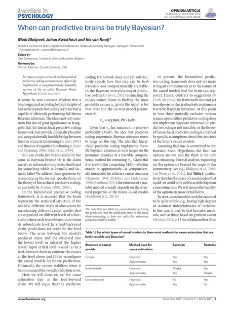 When Can Predictive Brains Be Truly Bayesian Pdf