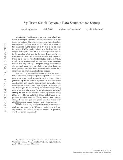 Pdf Zip Tries Simple Dynamic Data Structures For Strings