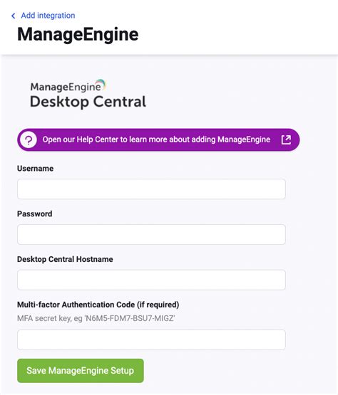 ManageEngine Integration Instructions Lifecycle Manager