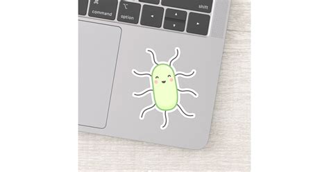 Cute E Coli Bacteria Kawaii Microbe Sticker Zazzle