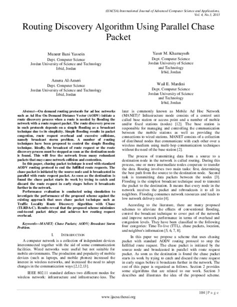 Pdf Parallel Packet Routing Discovery Algorithm
