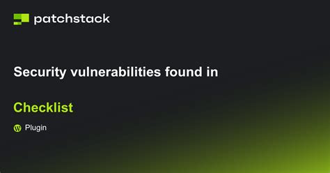 Checklist Vulnerabilities Patchstack