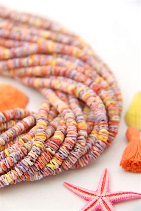 Rainbow Pectin Shell Wavy Heishi Beads 6mm For Mermaidcore Diy Womanshopsworld