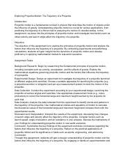 Exploring Projectile Motion Principles Experiments Analysis Course Hero