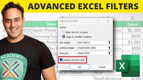How To Create Advanced Filters In Excel Myexcelonline