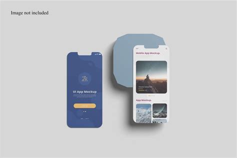 클라이언트에게 Ui 디자인을 보여주기 위한 Top View Ui 앱 목업 프리미엄 Psd 파일