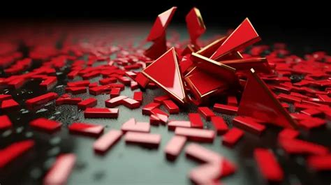3d Rendering Market Crash Depicted With Red Arrow Down Background