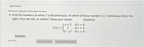 Solved QUESTION Determine Continuity Of Piecewise Chegg