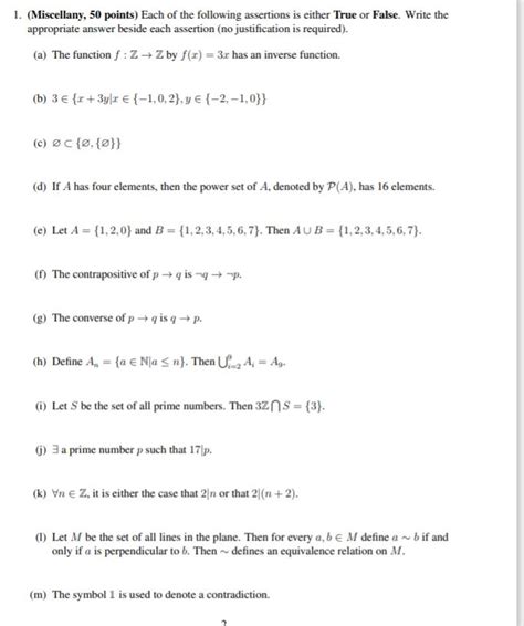 Solved 1 Miscellany 50 Points Each Of The Following