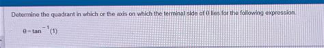 Solved Determine The Quadrant In Which Or The Axis On Which Chegg