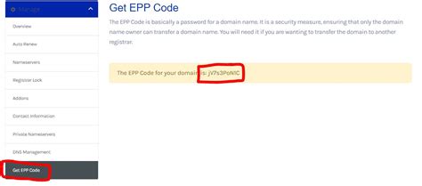how to get epp code for so domains support center sostec technologies