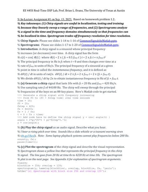 in lecture work 1 in lecture assignment 1 on sep 13 202 3