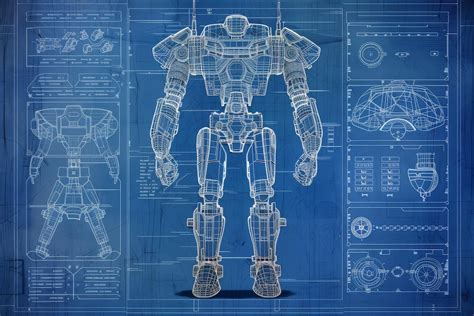 Premium Photo A Detailed Blueprint Diagram Of An Advanced Robotics