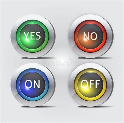 yes and no toggle switch buttons on white background stock vector