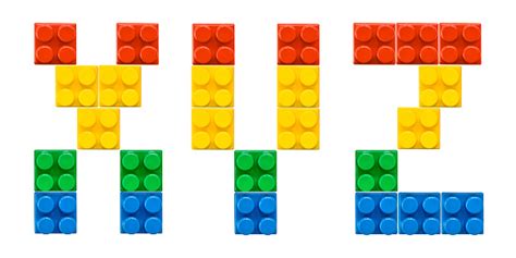 흰색에 다채로운 플라스틱 벽돌 블록 생성자에서 알파벳 라틴어 문자입니다 현대적인 텍스트 디자인 설정 포스터 배너 로고 직물에 인쇄 아이 인사말 카드에 대한 모자이크 글꼴 0