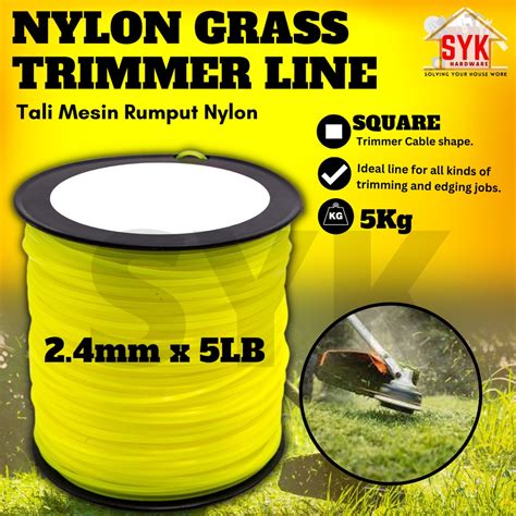 Syk 24mm 5lb 5kg Nylon Grass Trimmer Line Heavy Duty Brush Cutter
