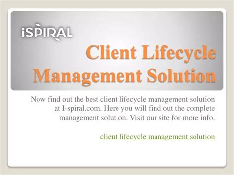 Ppt Client Lifecycle Management Solution I Powerpoint Presentation Id 11573408