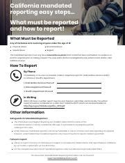 Essential Guide To California Mandated Reporting Steps Course Hero