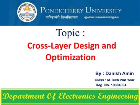 Cross Layer Design And Optimization Pptx