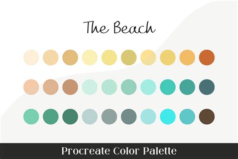 The Beach Procreate Color Palette Graphic By Pixel Daisy Creative Fabrica