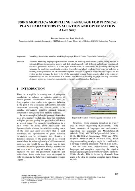 pdf using modelica modelling language for physical plant parameters