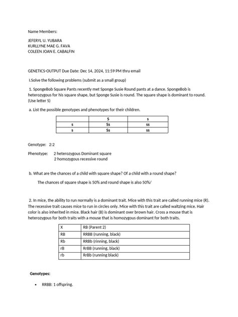 Biology Output Pdf Dominance Genetics Zygosity