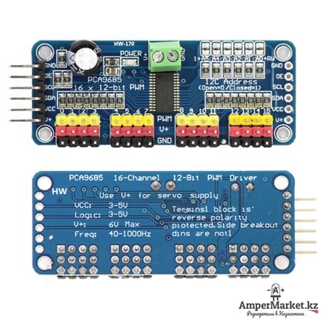 16 канальный 12 битный ШИМ Серво Pwm Servo модуль на Pca9685 Ampermarket Kz