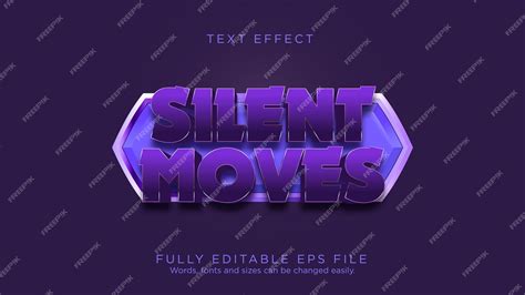 premium vector silent moves games ui button text effect font type