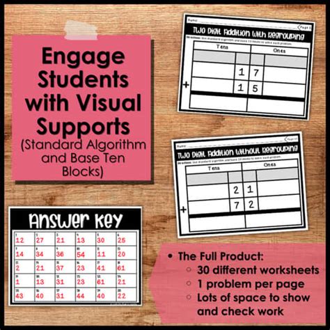 Free 2 Digit Addition Withwithout Regrouping Base Ten Blocksstandard