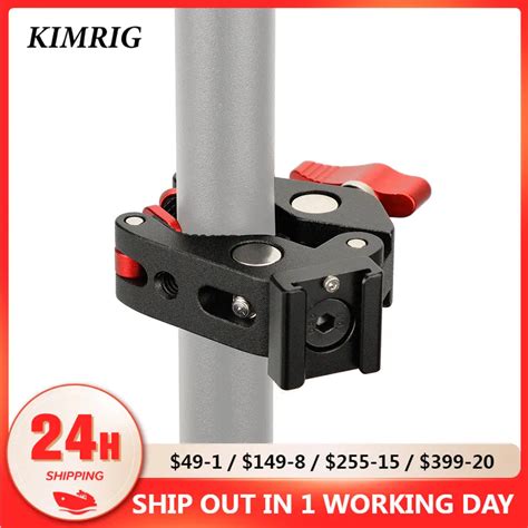 Kimrig 슈퍼 클램프 크랩 펜치 클립 14 38 스레드 구멍 Dslr 카메라 모니터 용 콜드 핫 슈 어댑터 플래시 비디오 라이트사진 스튜디오 액세서리