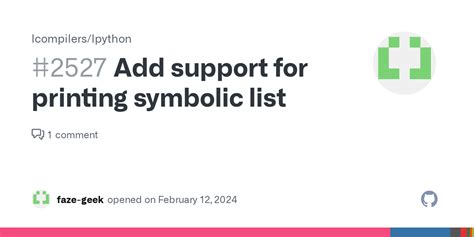 Add Support For Printing Symbolic List · Issue 2527 · Lcompilers