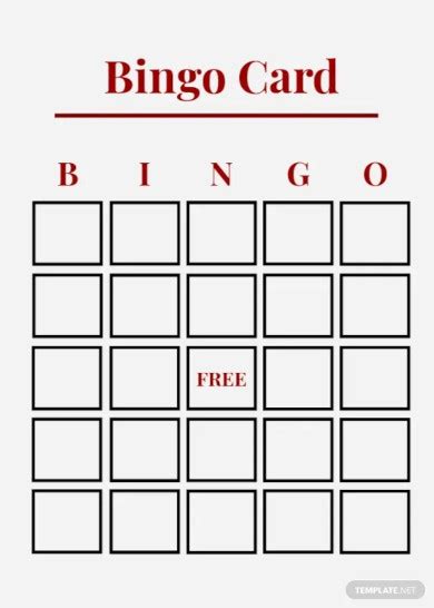 Bingo Card Template Excel